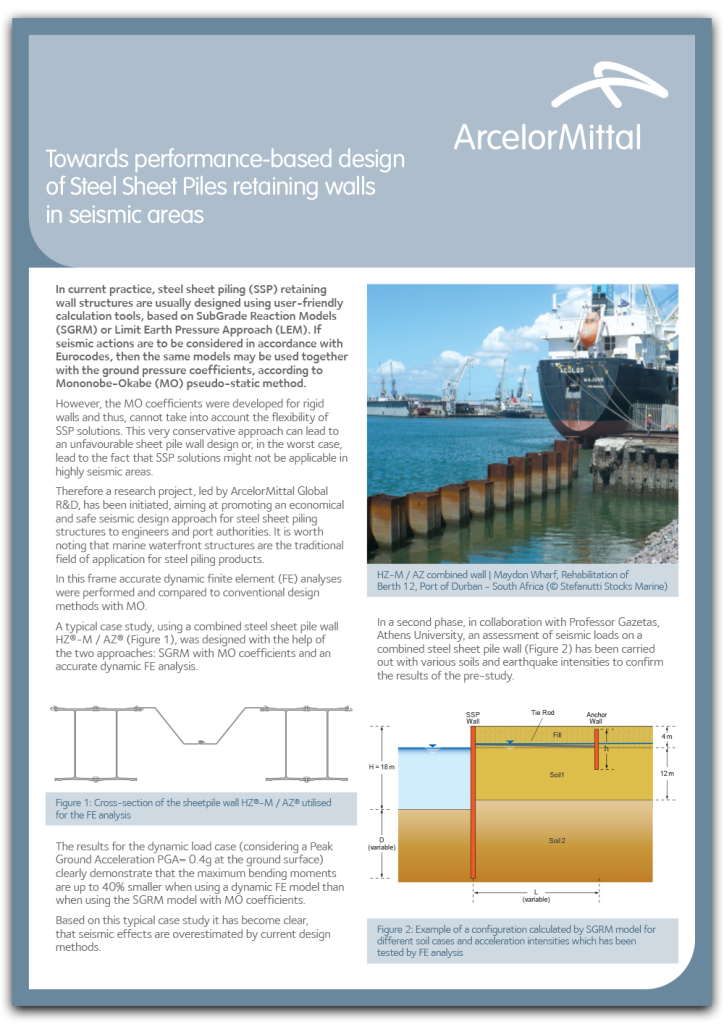 Technical aspects | ArcelorMittal Sheet Piling
